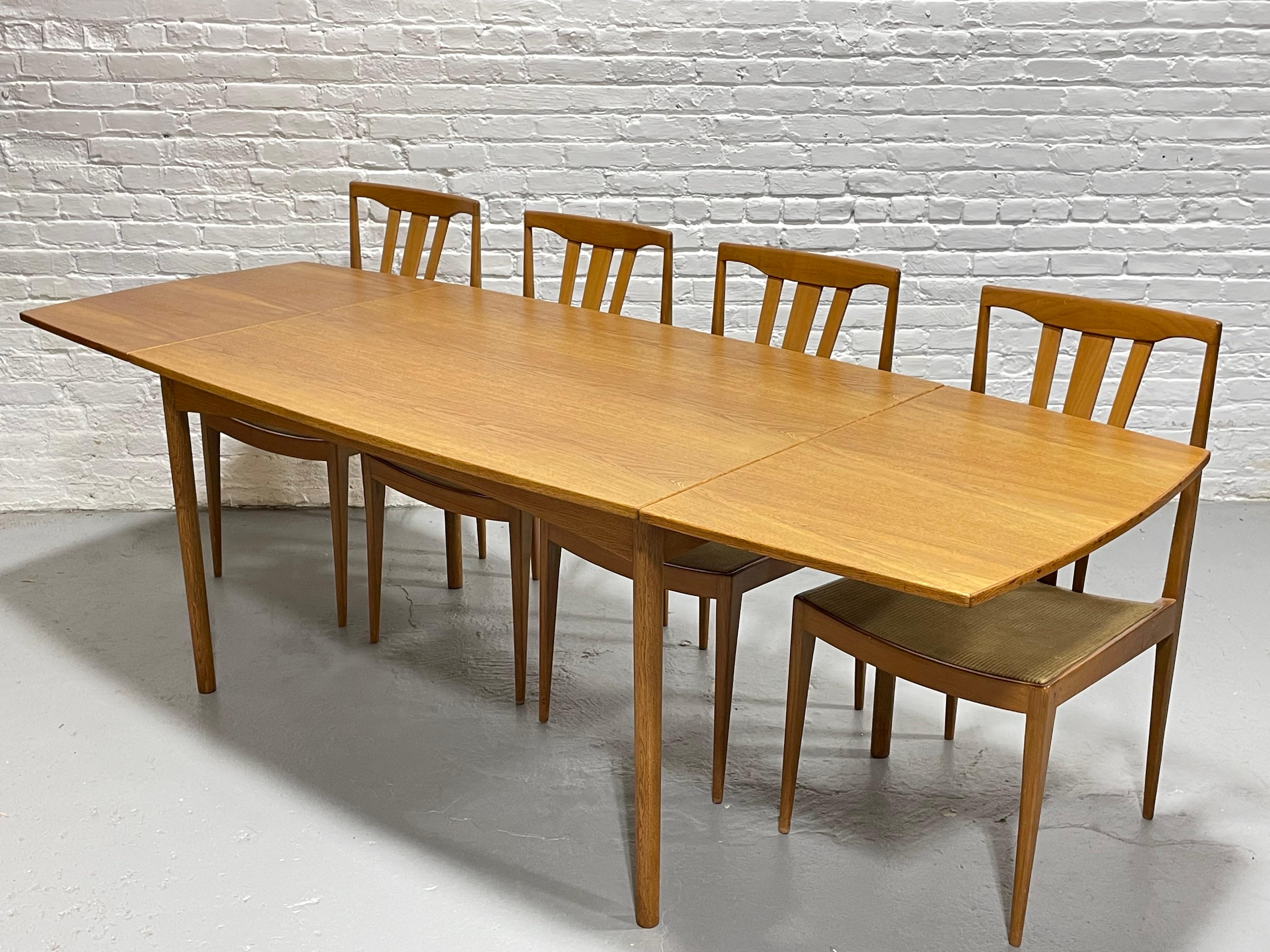 OAK Mid Century Modern Danish Drop-Leaf Expandable DINING TABLE, c ...