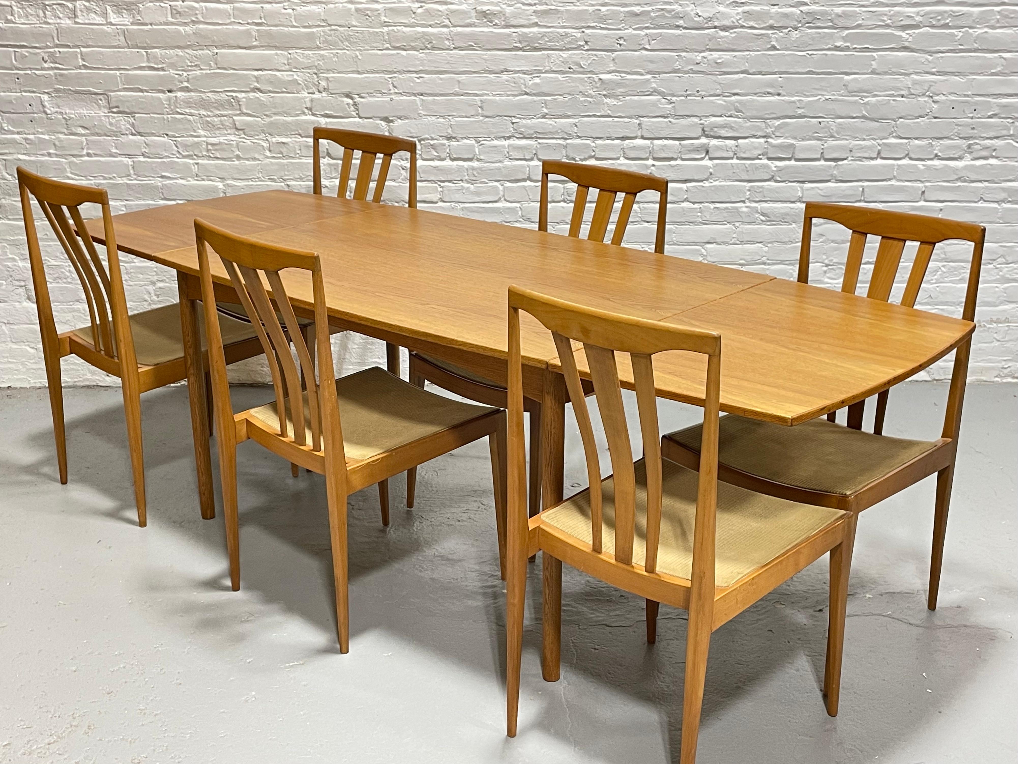 OAK Mid Century Modern Danish Drop-Leaf Expandable DINING TABLE, c ...