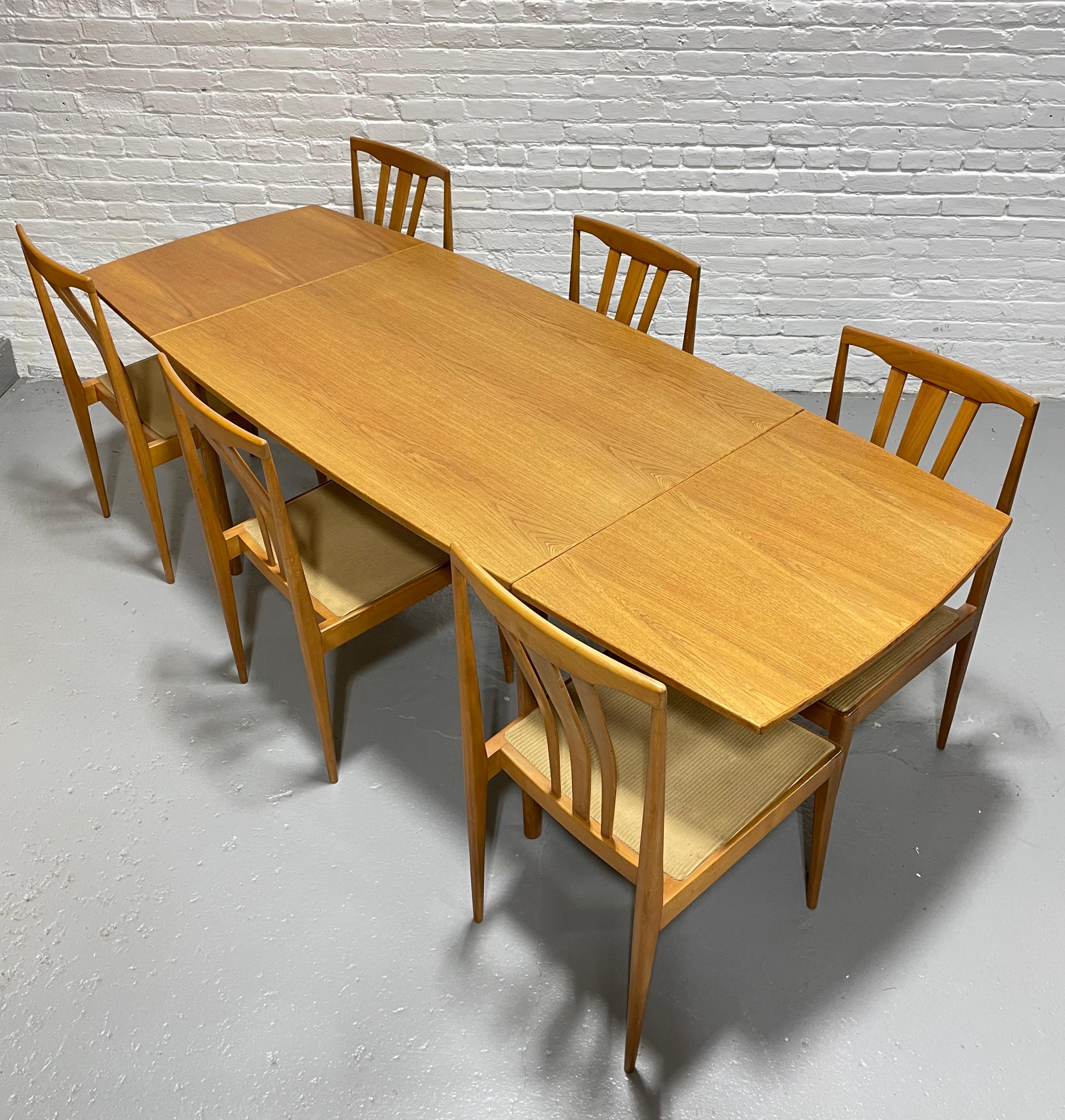 OAK Mid Century Modern Danish Drop-Leaf Expandable DINING TABLE, c ...