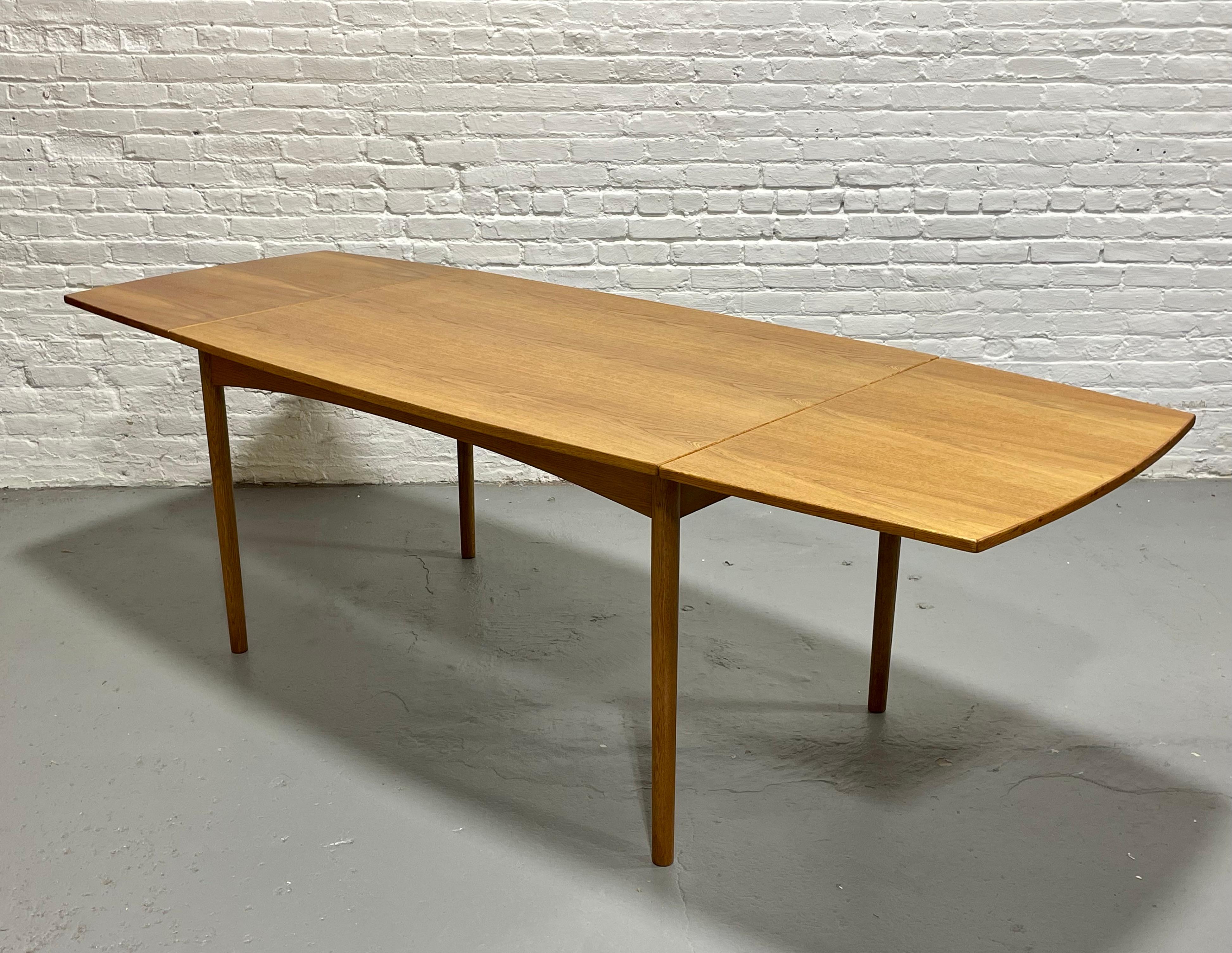 OAK Mid Century Modern Danish Drop-Leaf Expandable DINING TABLE, c ...