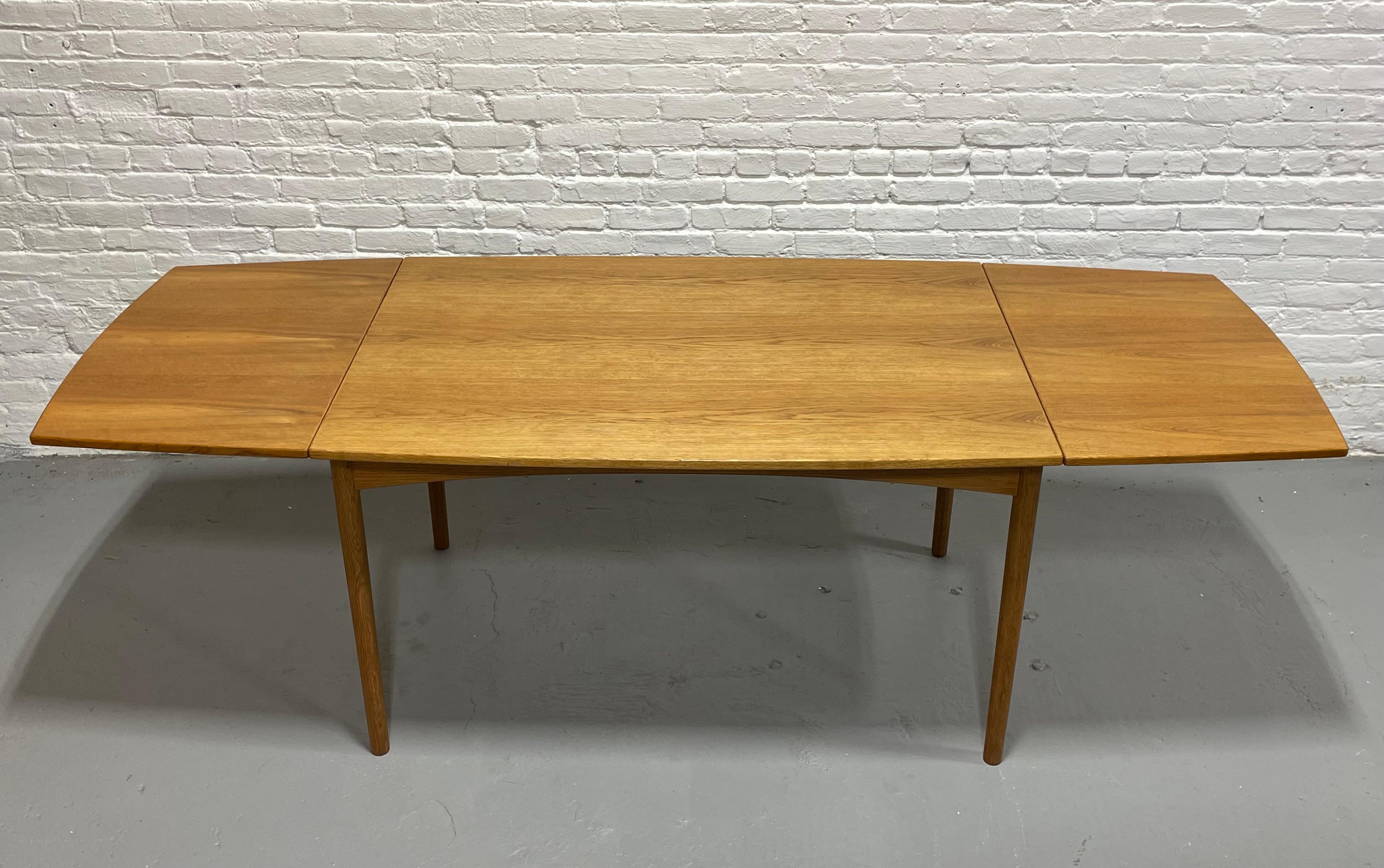 OAK Mid Century Modern Danish Drop-Leaf Expandable DINING TABLE, c ...