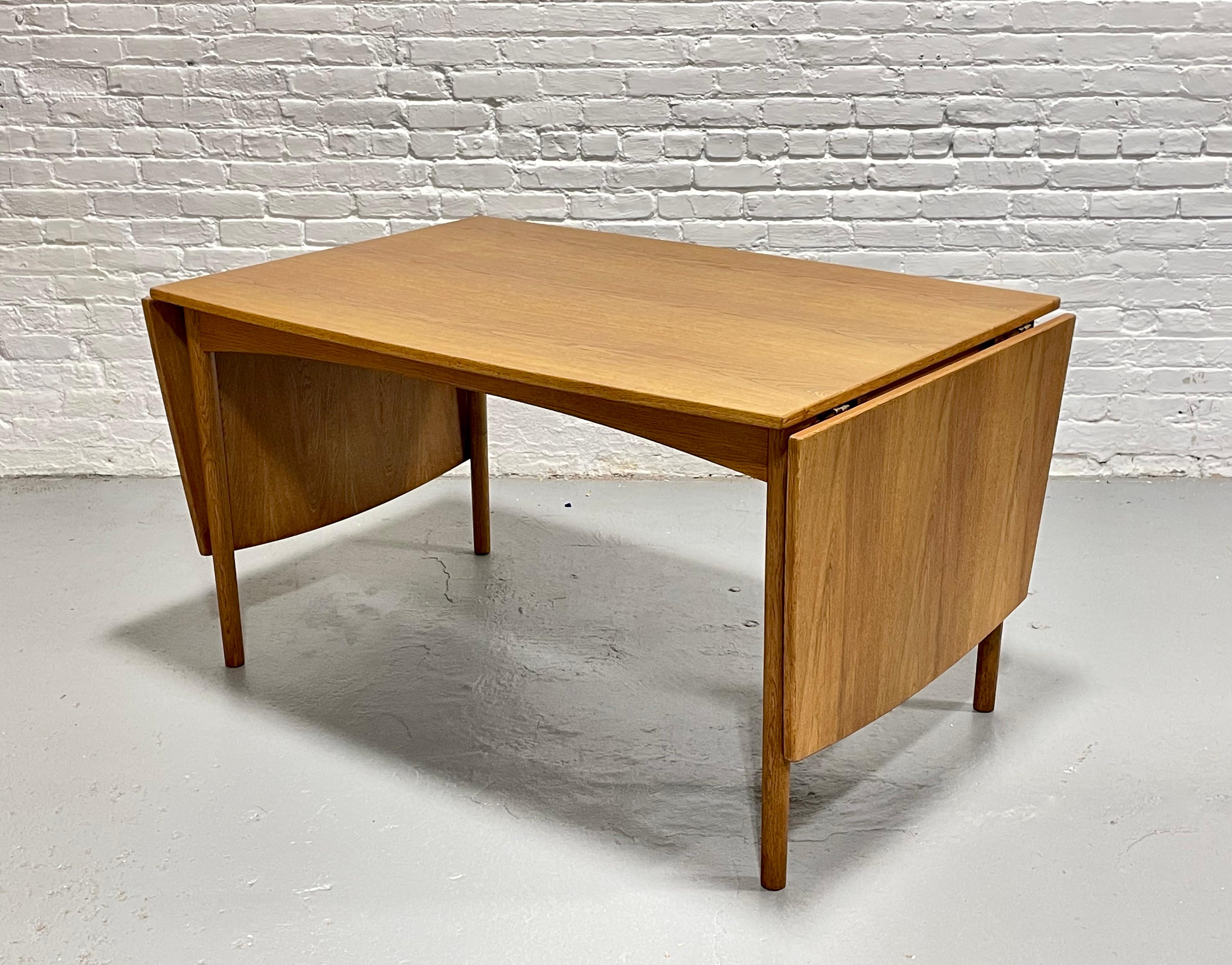 OAK Mid Century Modern Danish Drop-Leaf Expandable DINING TABLE, c ...