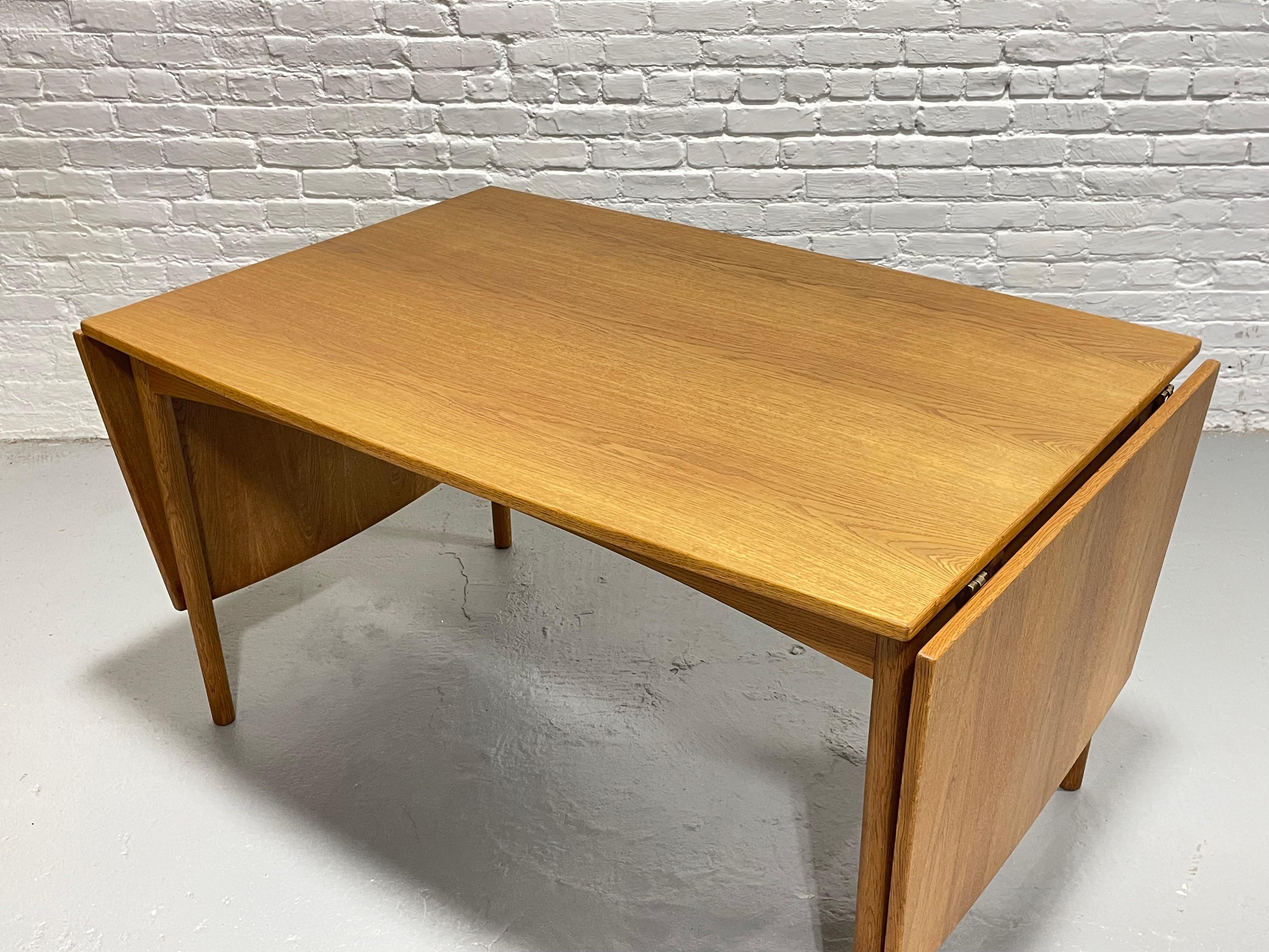 OAK Mid Century Modern Danish Drop-Leaf Expandable DINING TABLE, c ...