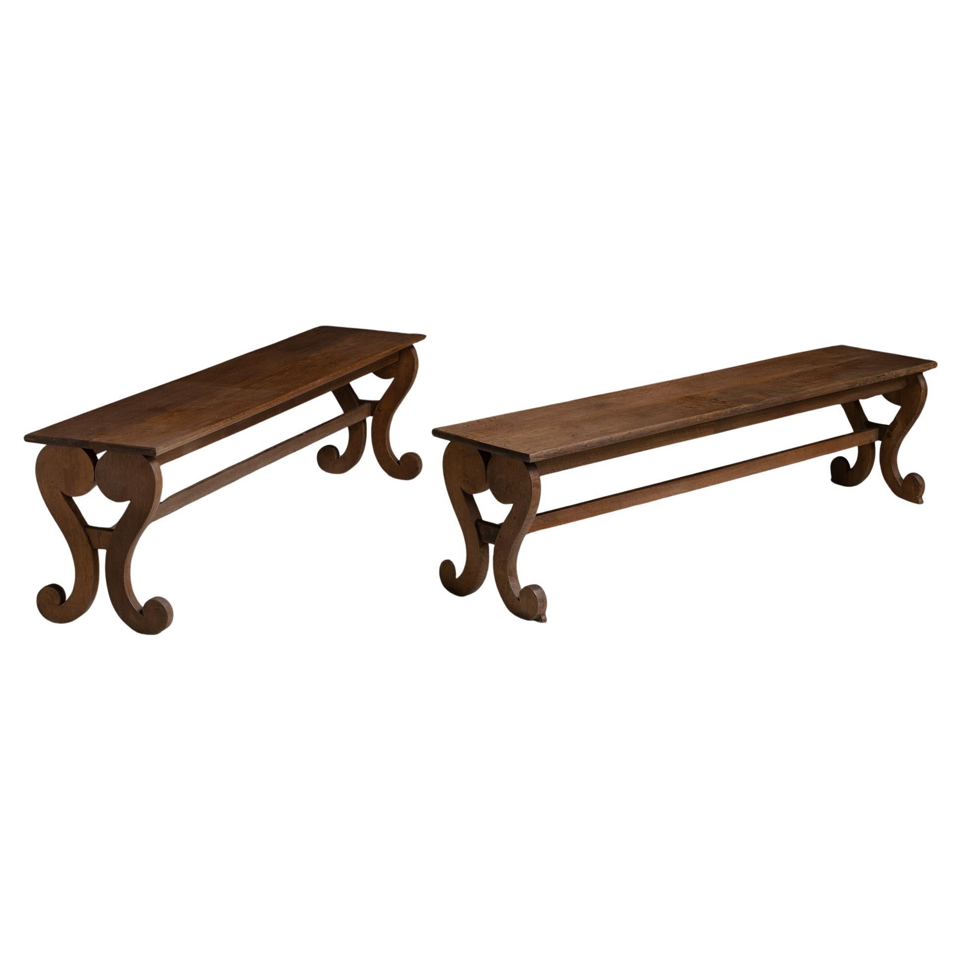 Oak Monastery Benches, England, 1900 For Sale at 1stDibs