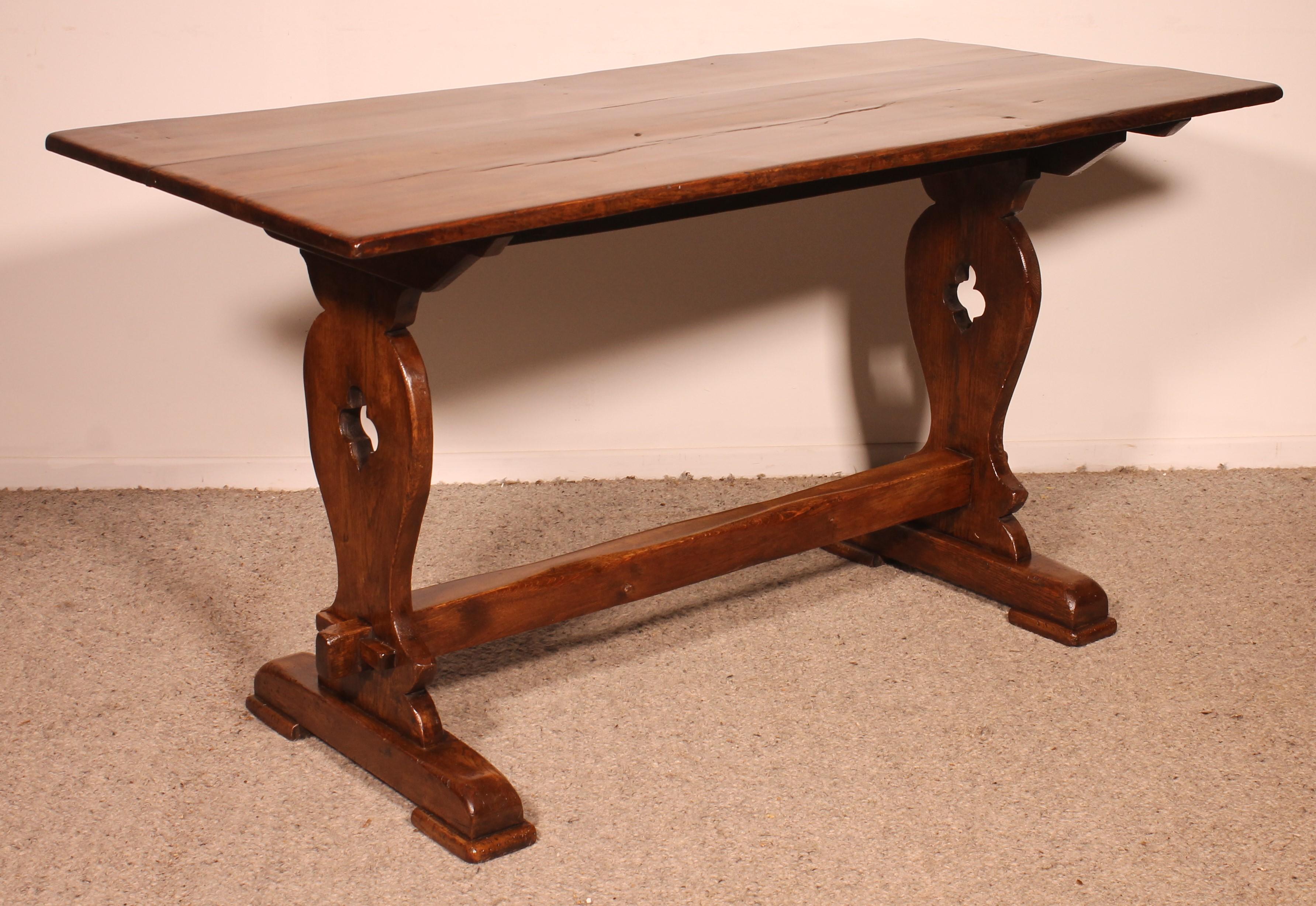 Oak Monastery Table With Amphora Shape Legs at 1stDibs