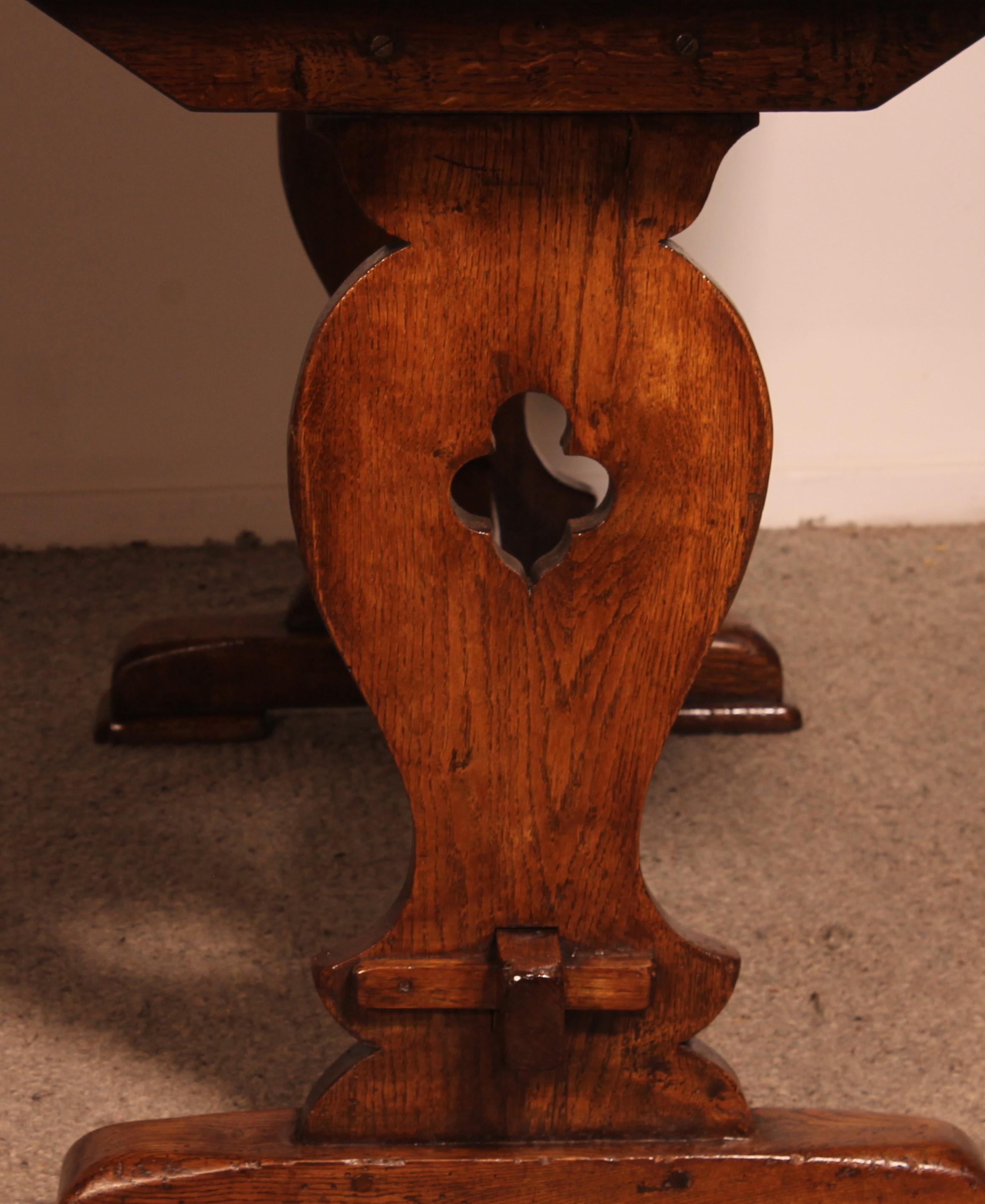 Oak Monastery Table With Amphora Shape Legs at 1stDibs