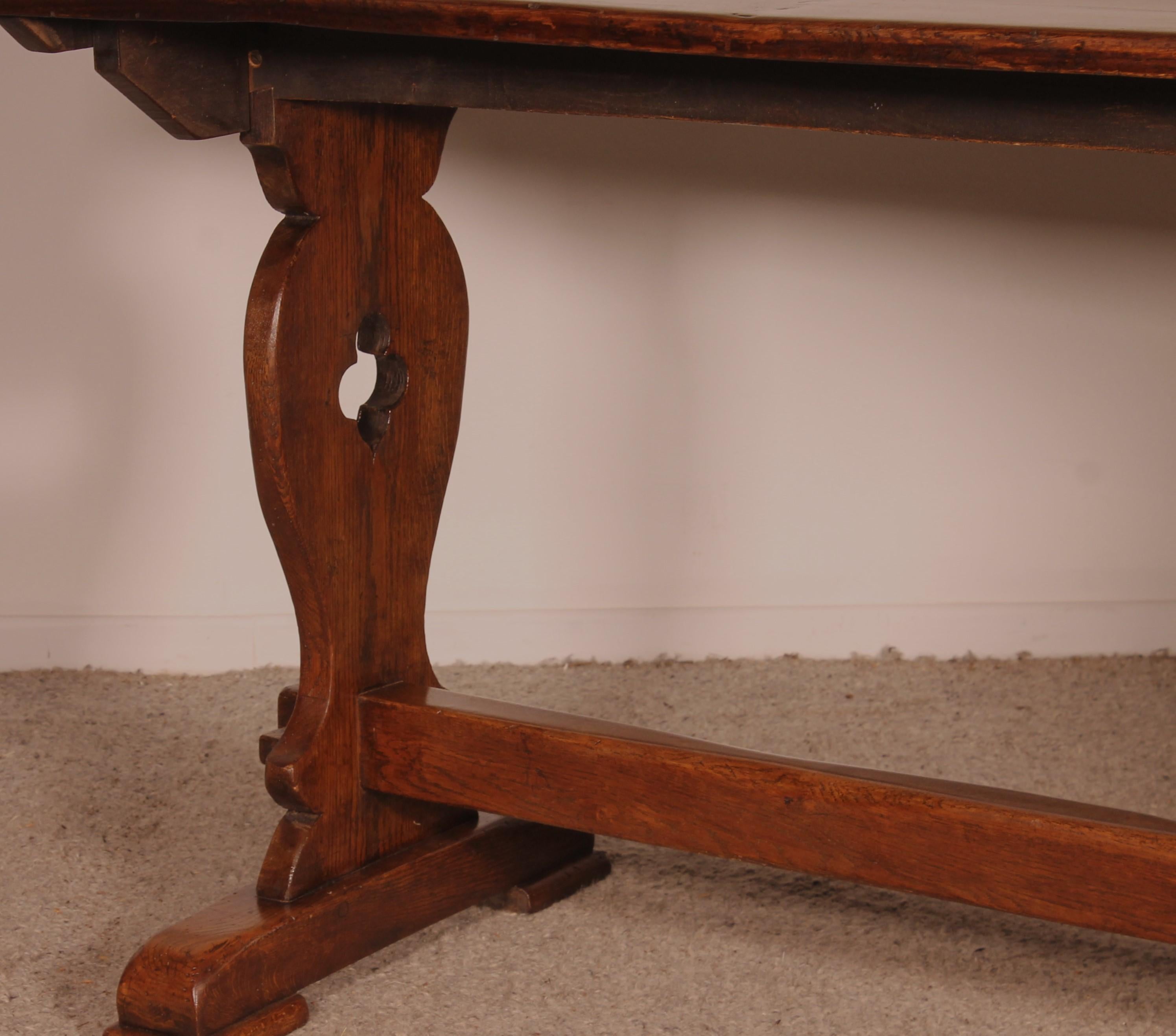 Oak Monastery Table With Amphora Shape Legs at 1stDibs