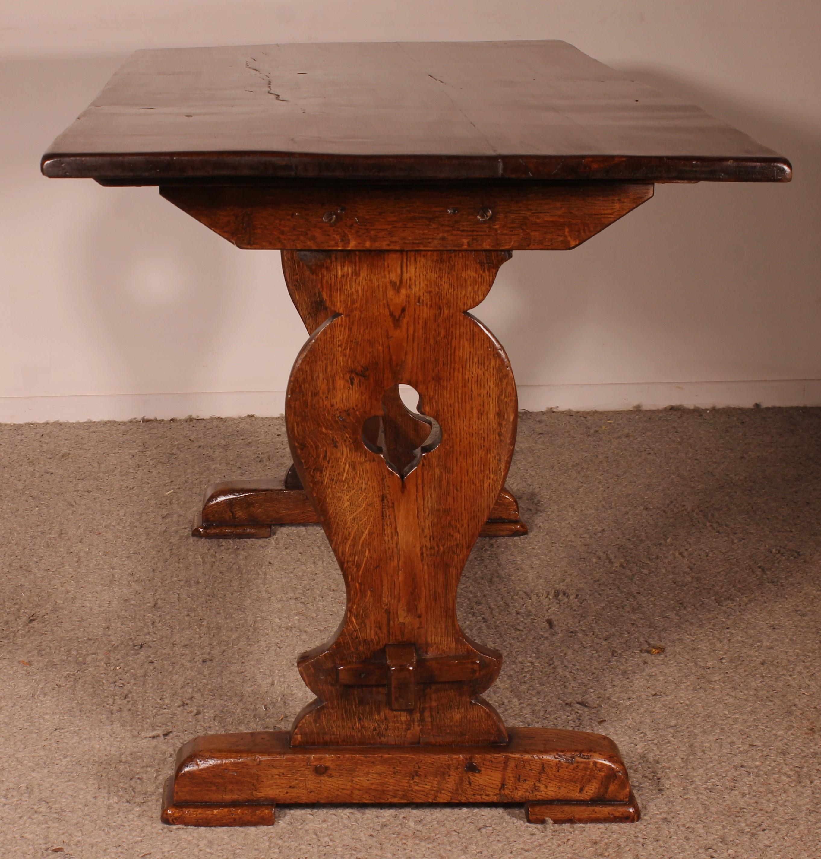 Oak Monastery Table With Amphora Shape Legs at 1stDibs