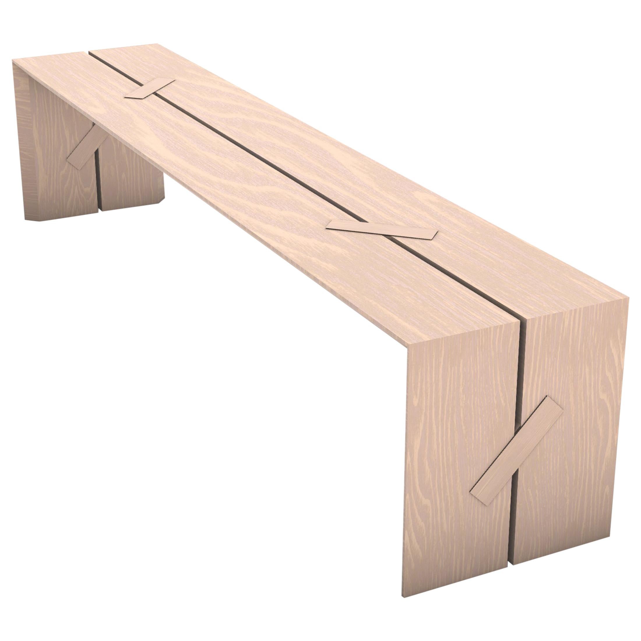 Modern Minimal Beam Bench Reclaimed Structural Oak Beams Welded Steel ...