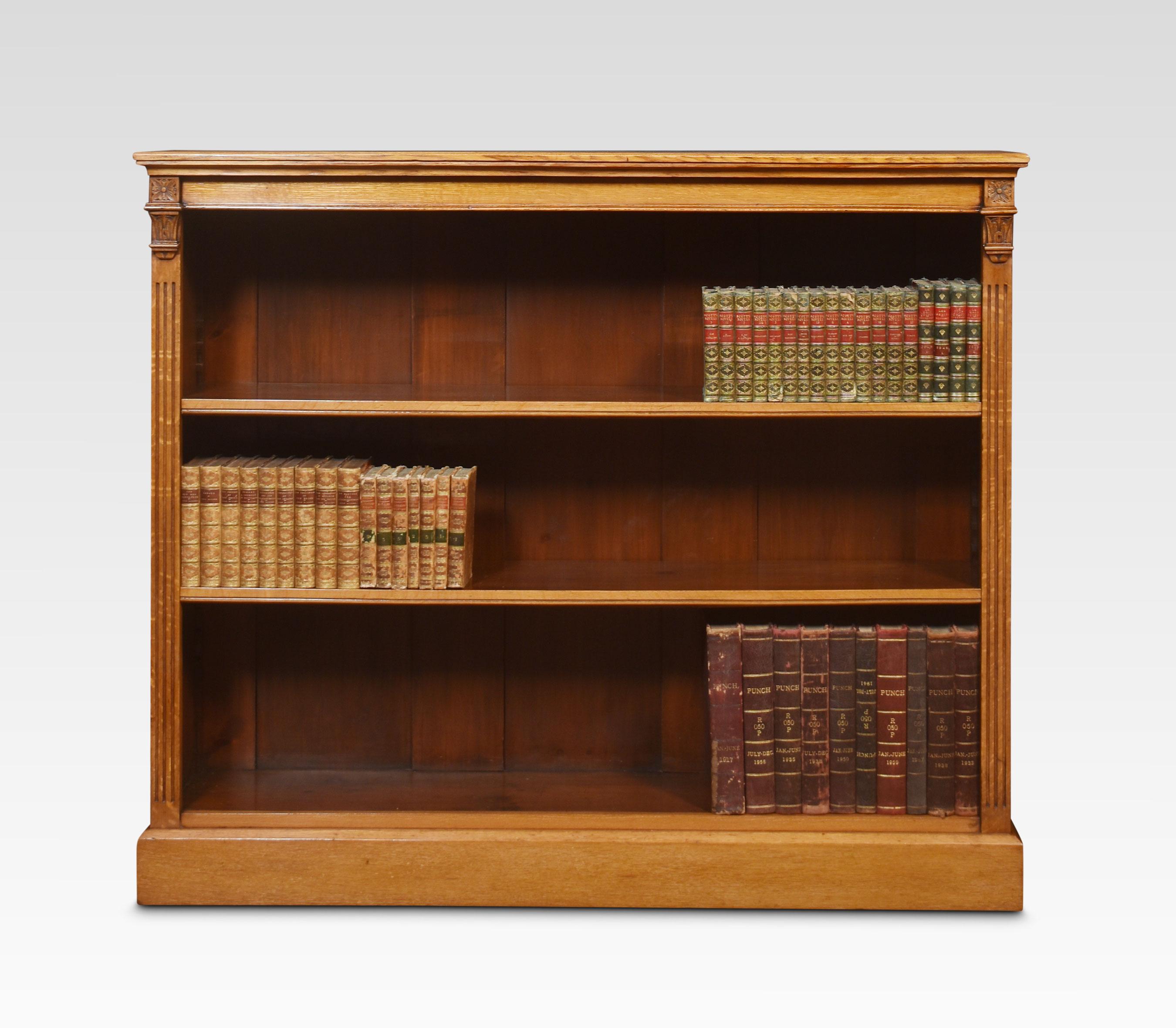 Oak Open Bookcase For Sale at 1stDibs
