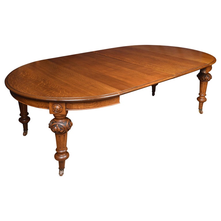 Oak Oval Extending Dining Table at 1stDibs