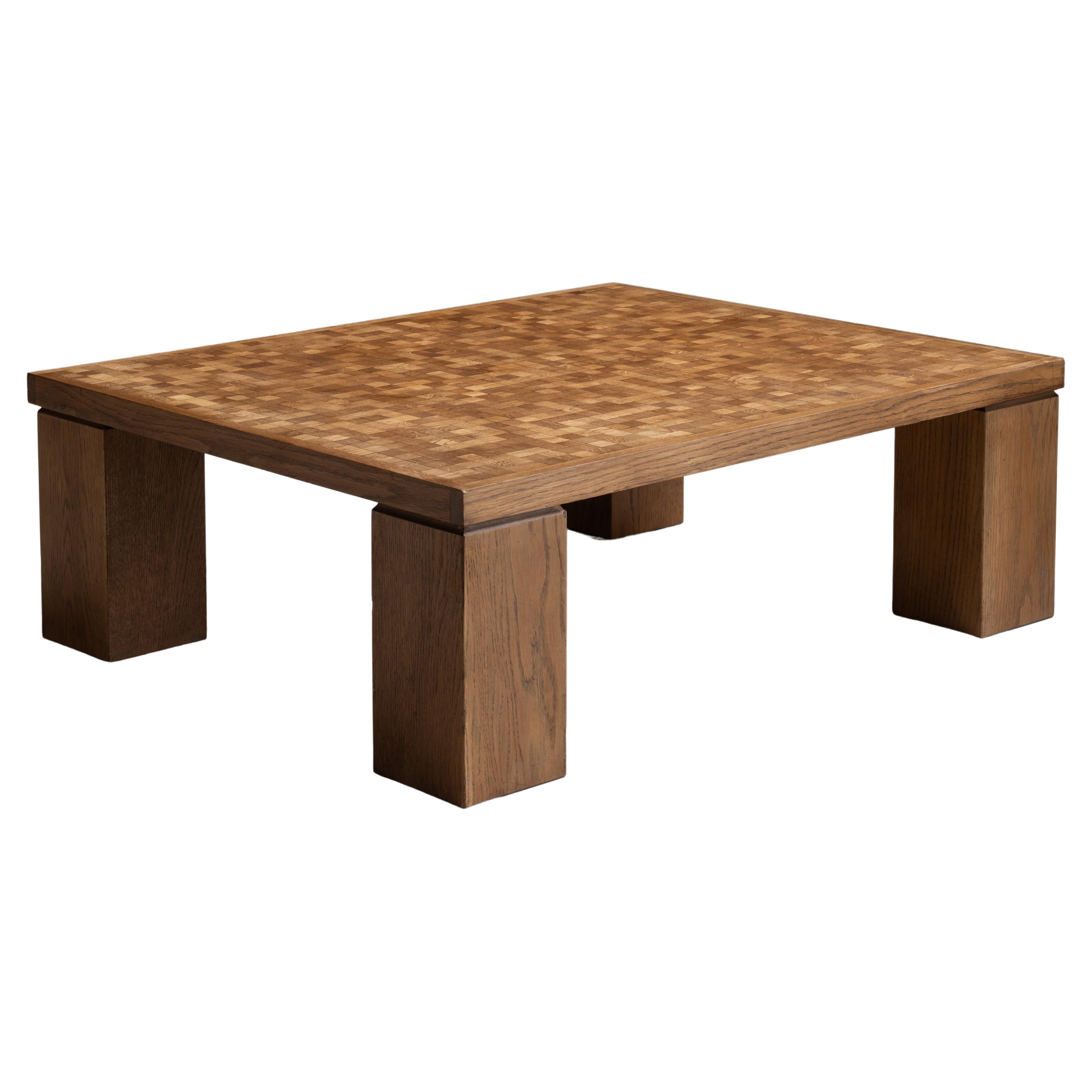 Oak Parquetry Coffee Table, Sweden circa 1960 For Sale at 1stDibs