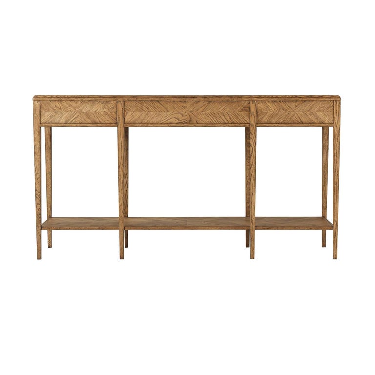 Oak Parquetry Two Tier Console Table For Sale at 1stDibs