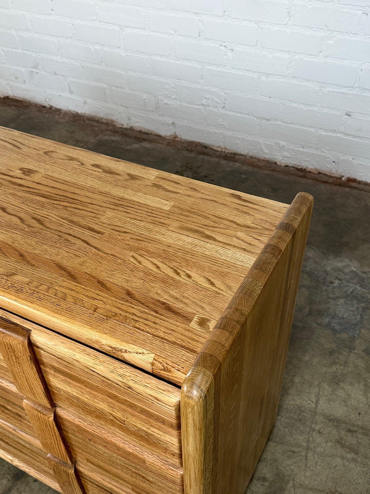 Oak Patchwork 9 Drawer Dresser For Sale at 1stDibs