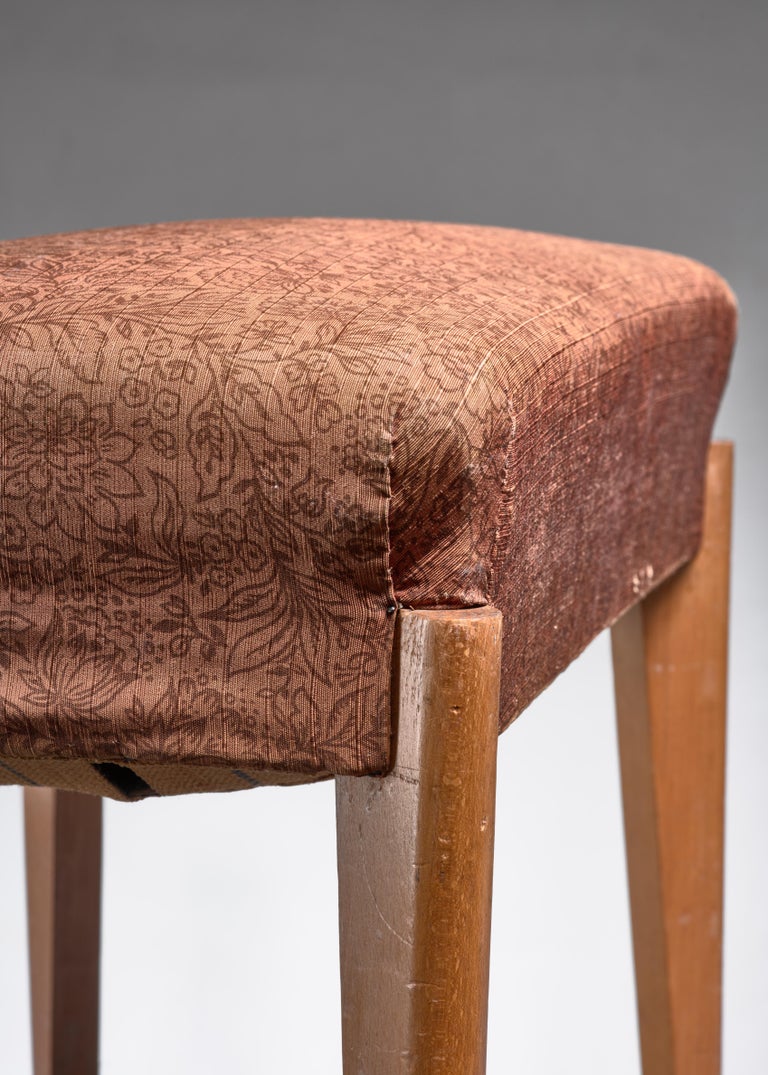 Oak Piano Stool or Ottoman with Thick Cushion For Sale at 1stDibs