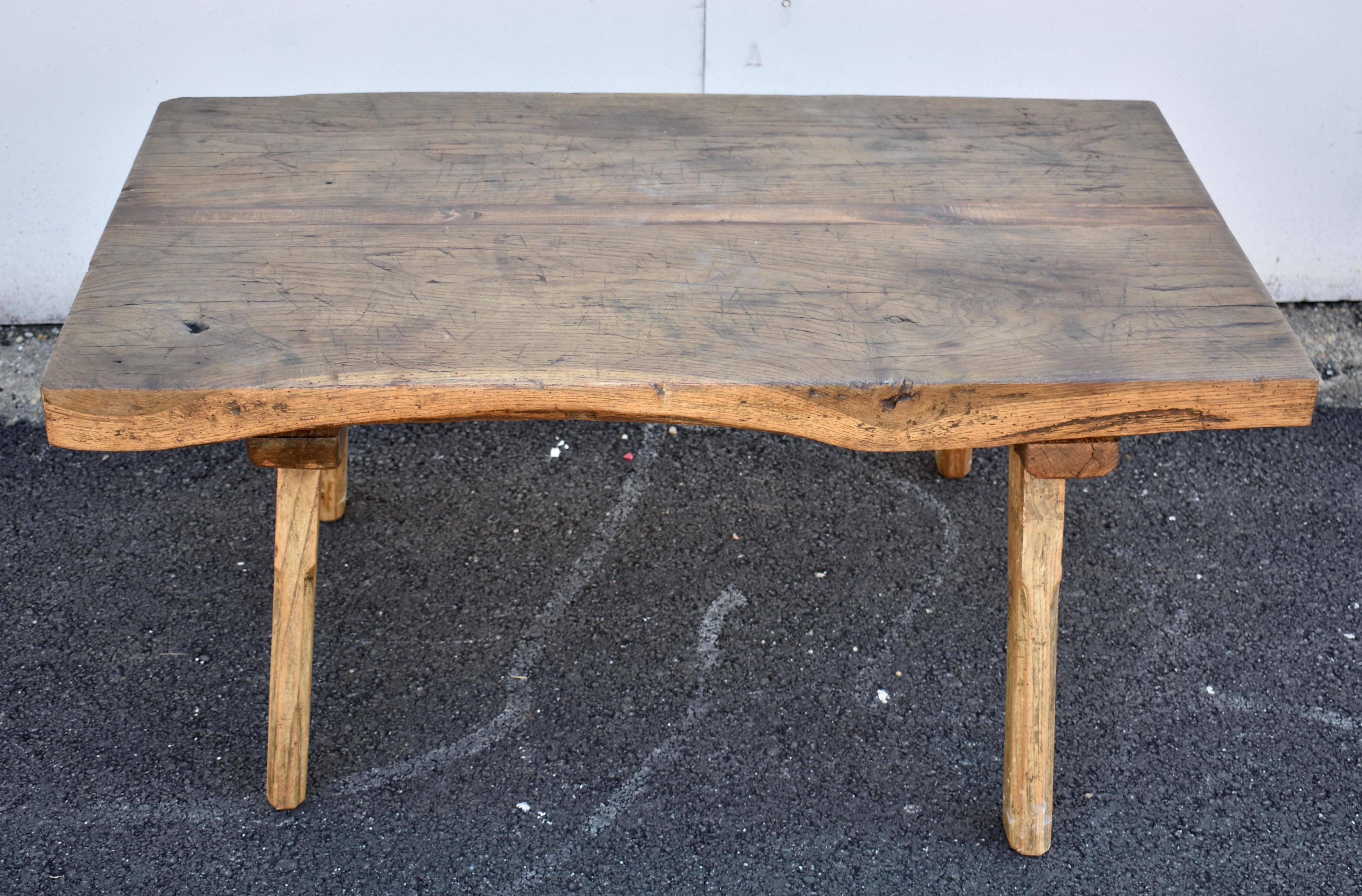 Oak Pig Bench Butcher's Block Coffee Table at 1stDibs