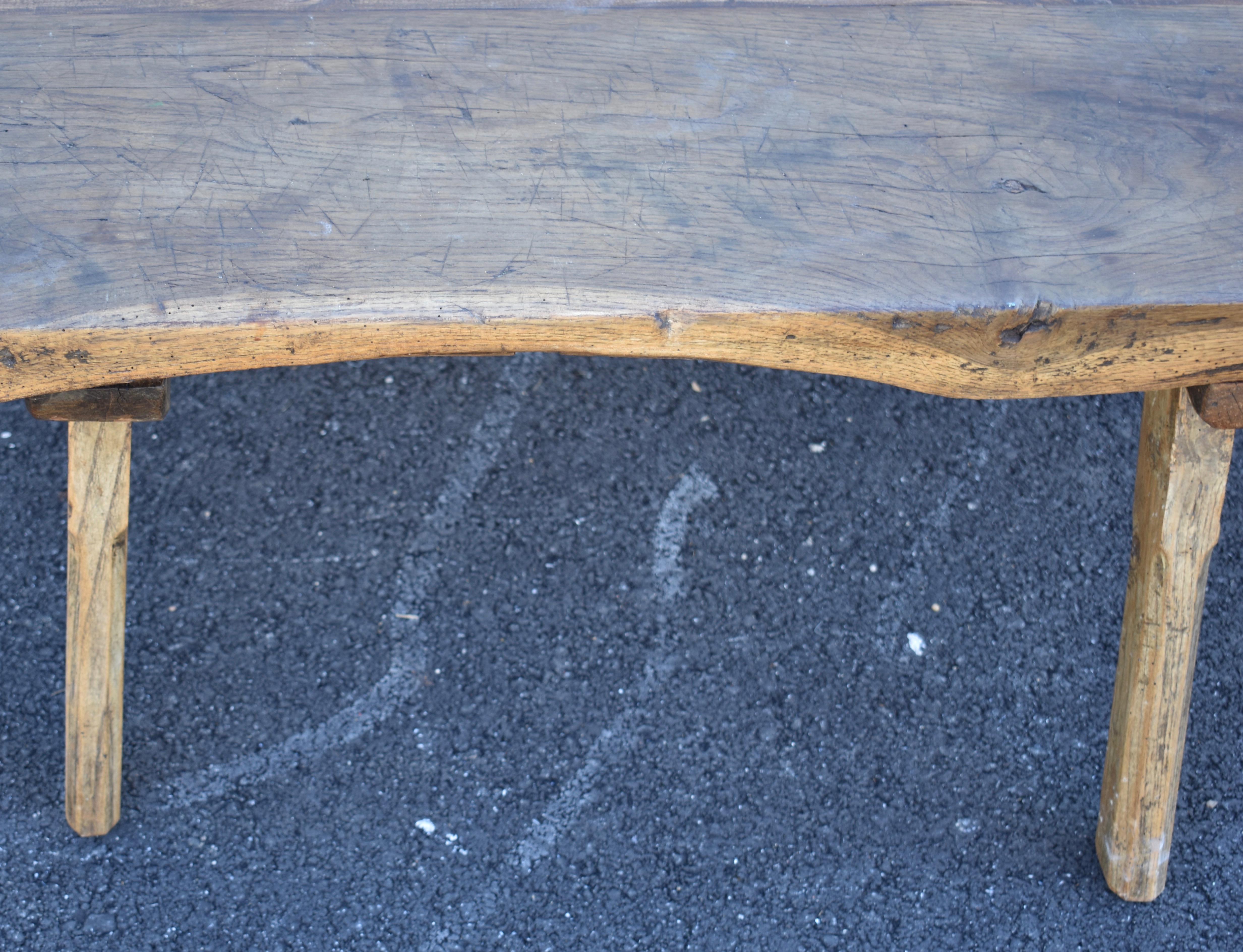 Oak Pig Bench Butcher's Block Coffee Table at 1stDibs