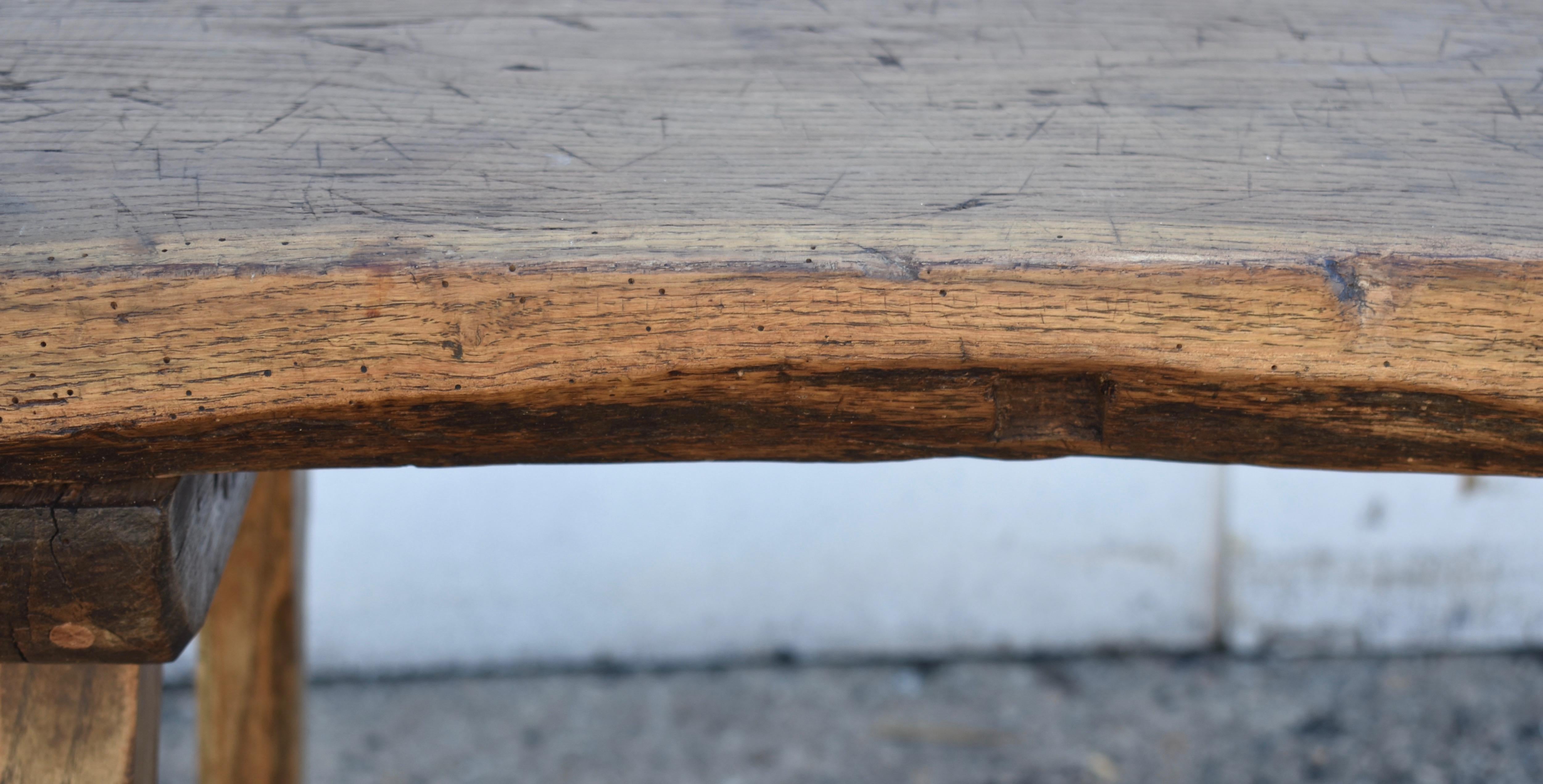 Oak Pig Bench Butcher's Block Coffee Table at 1stDibs