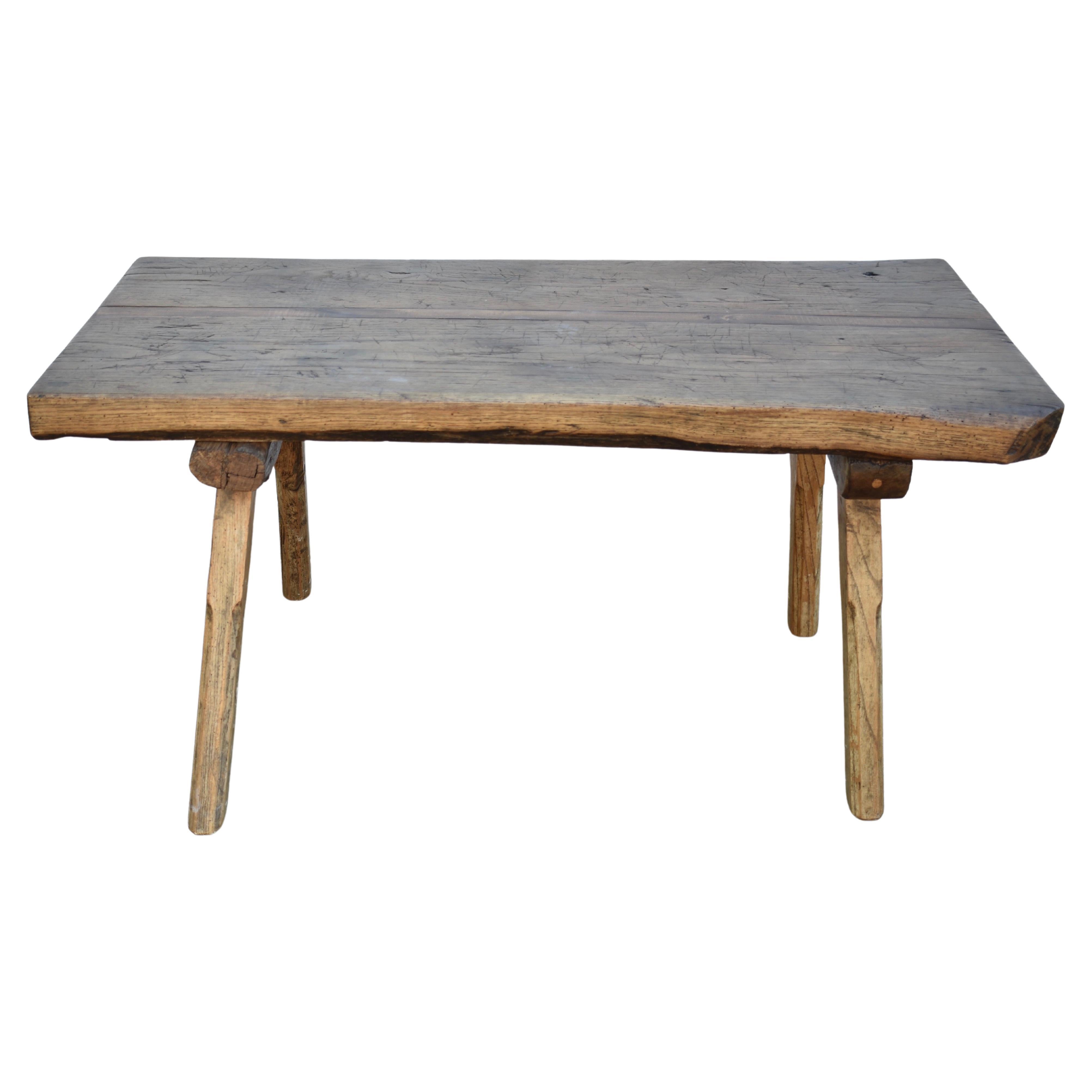 Oak Pig Bench Butcher's Block Coffee Table at 1stDibs