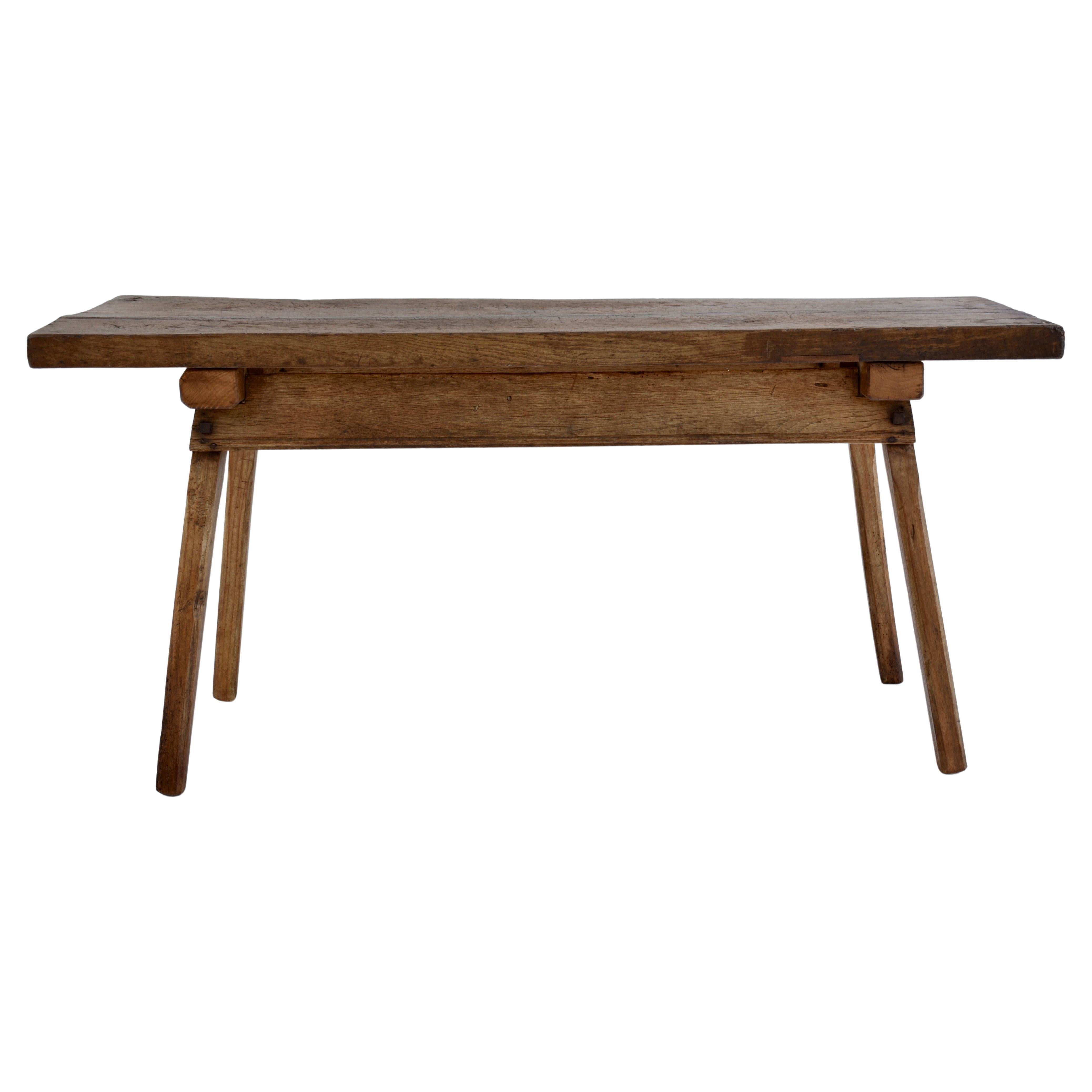 Antique Wooden Butcher Block Table at 1stDibs