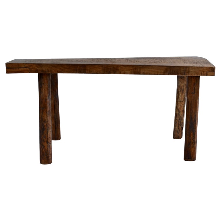 Oak Pig Bench Butcher's Block Table For Sale at 1stDibs