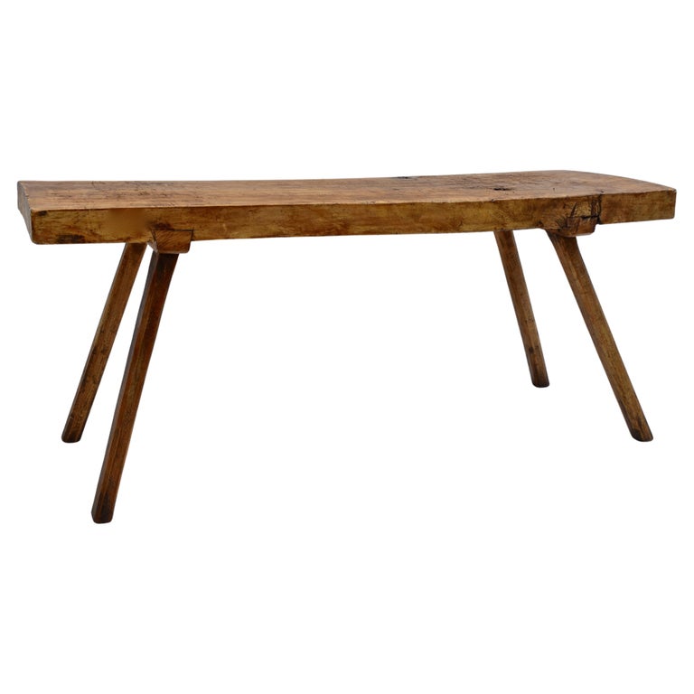 Oak Pig Bench Butcher's Block Table For Sale at 1stDibs