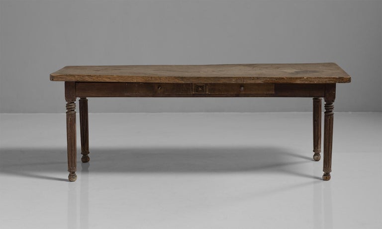 Oak and Pine Farmhouse Table, France circa 1830 at 1stDibs