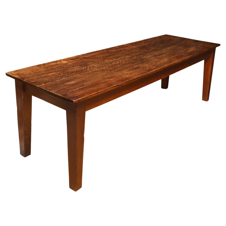 Oak plank top refectory table For Sale at 1stDibs
