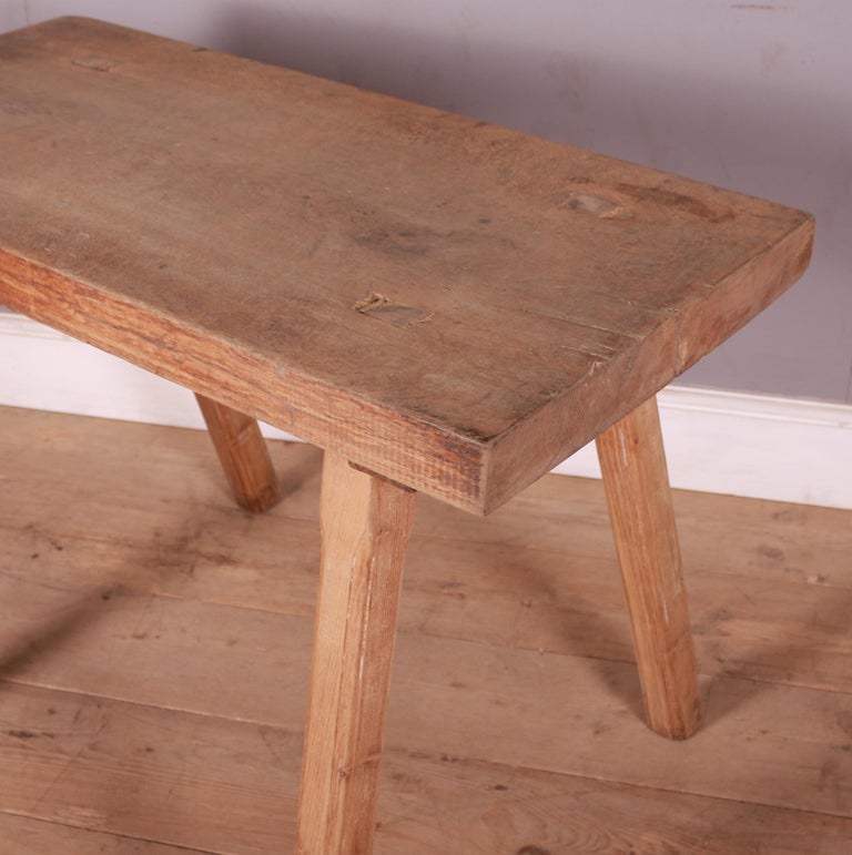Oak Primitive Side Table For Sale at 1stDibs