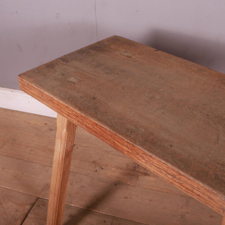 Oak Primitive Side Table For Sale at 1stDibs