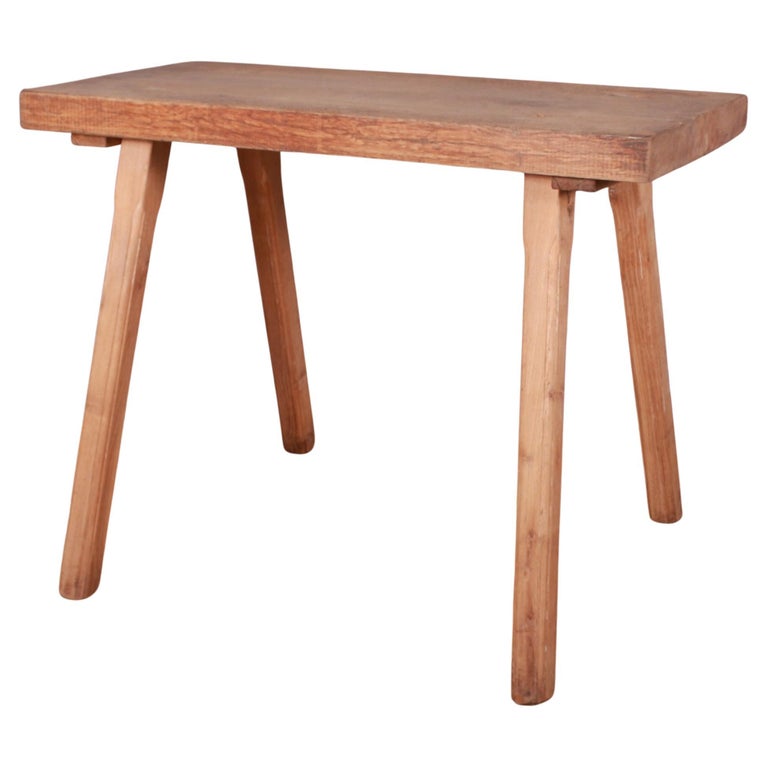 Oak Primitive Side Table For Sale at 1stDibs