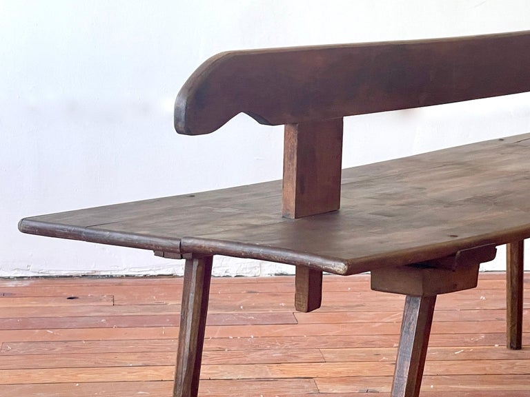 Oak Railroad Bench For Sale at 1stDibs