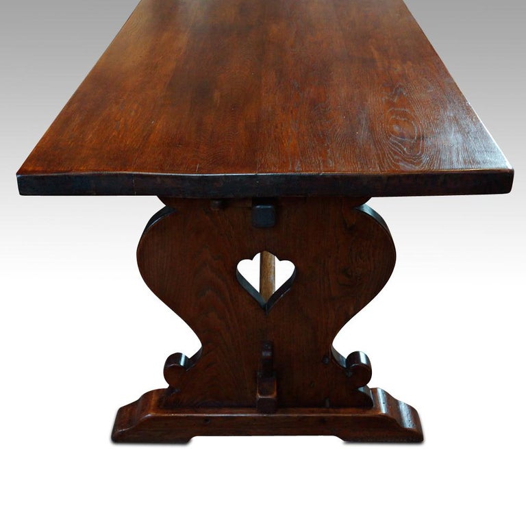 English solid large Elizabethan style Oak Refectory Dining Table, circa ...