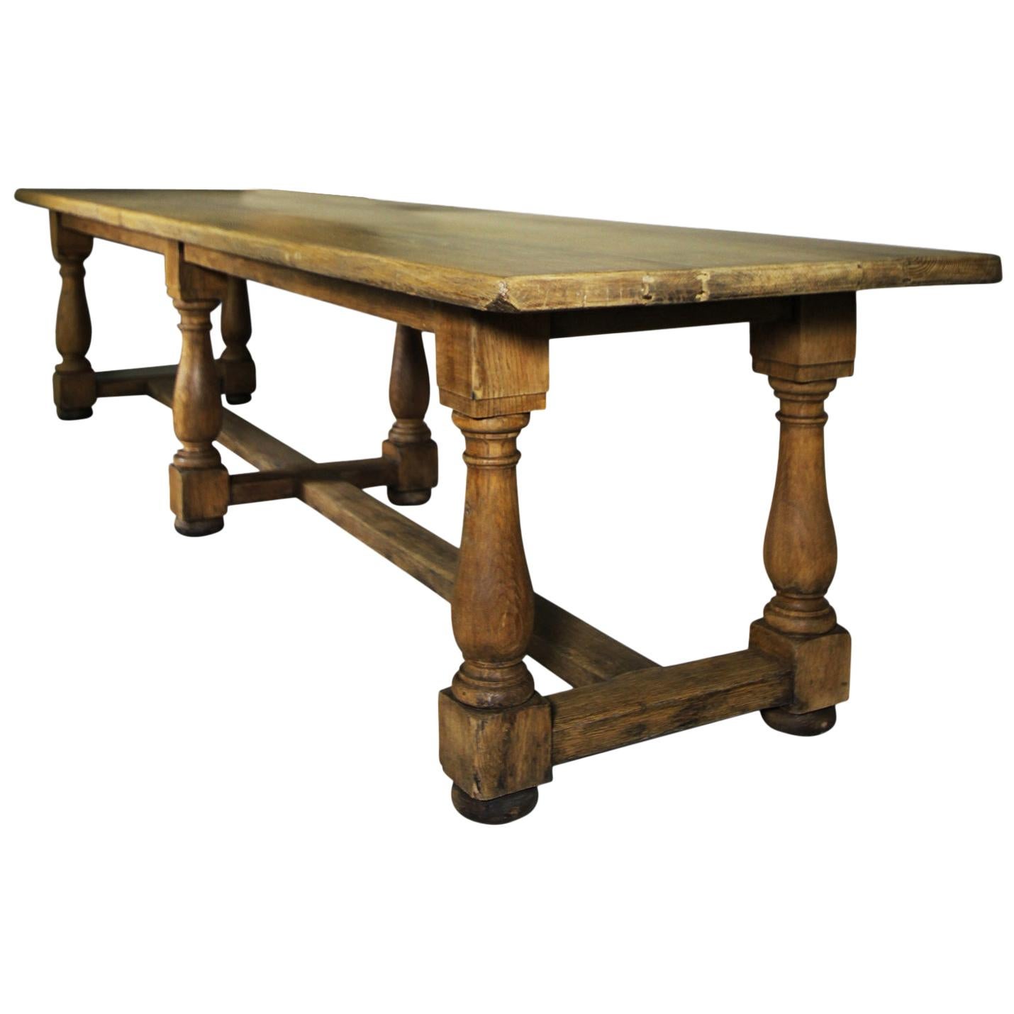 Vintage Robert Mouseman Thompson Solid Oak Refectory Dining Table For ...