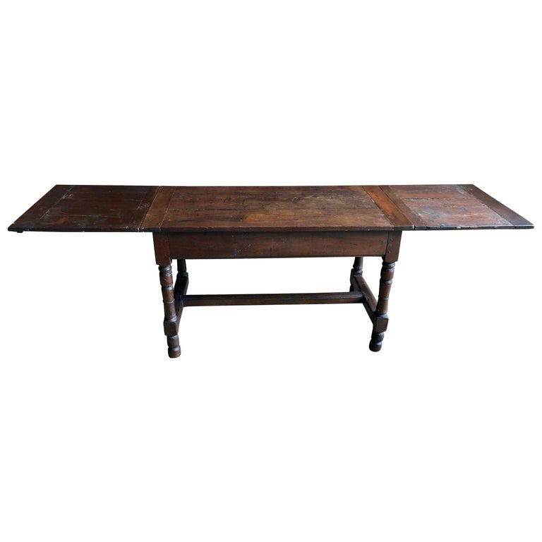 Oak Refectory Table with Extensions, 17th Century at 1stDibs