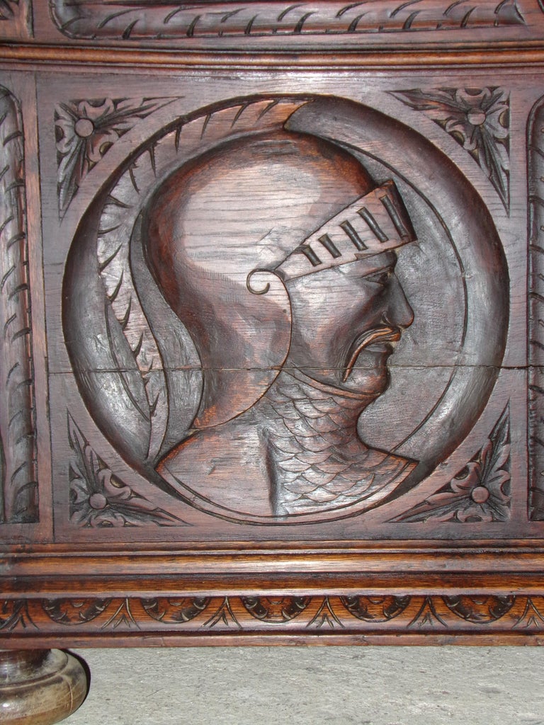 Oak Renaissance Revival Carved Coffer C1880 For Sale at 1stDibs