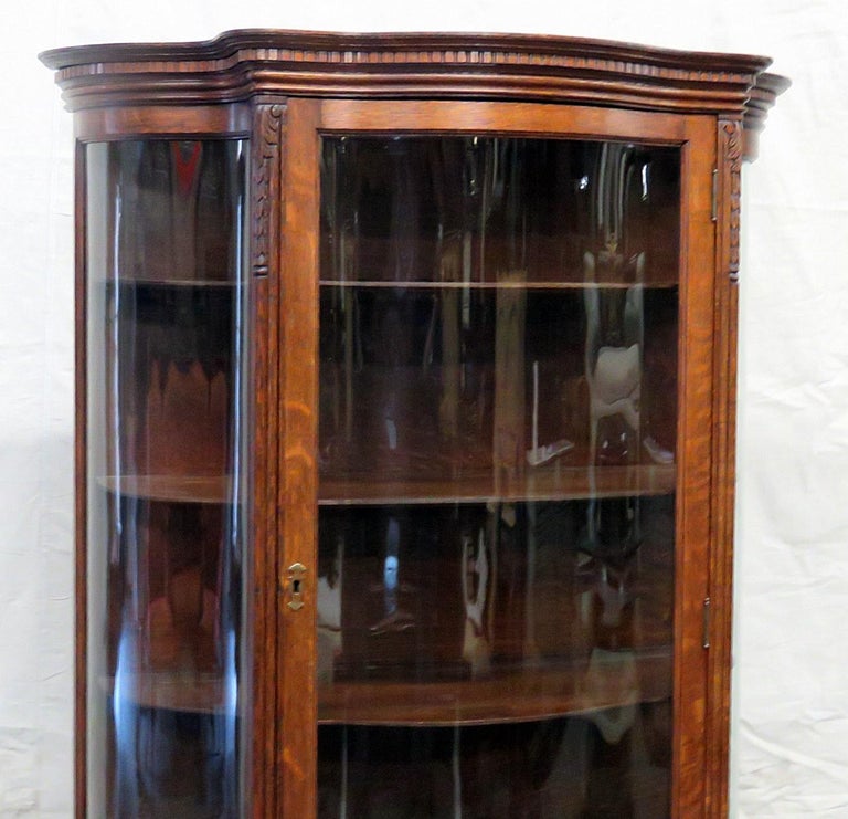 American Victorian Quarter Sawn Oak RJ Horner Style Vitrine China ...