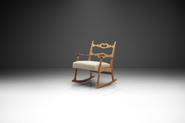 Oak Rocking Chair by Henning Kjærnulf, Denmark 1960s For Sale at 1stDibs