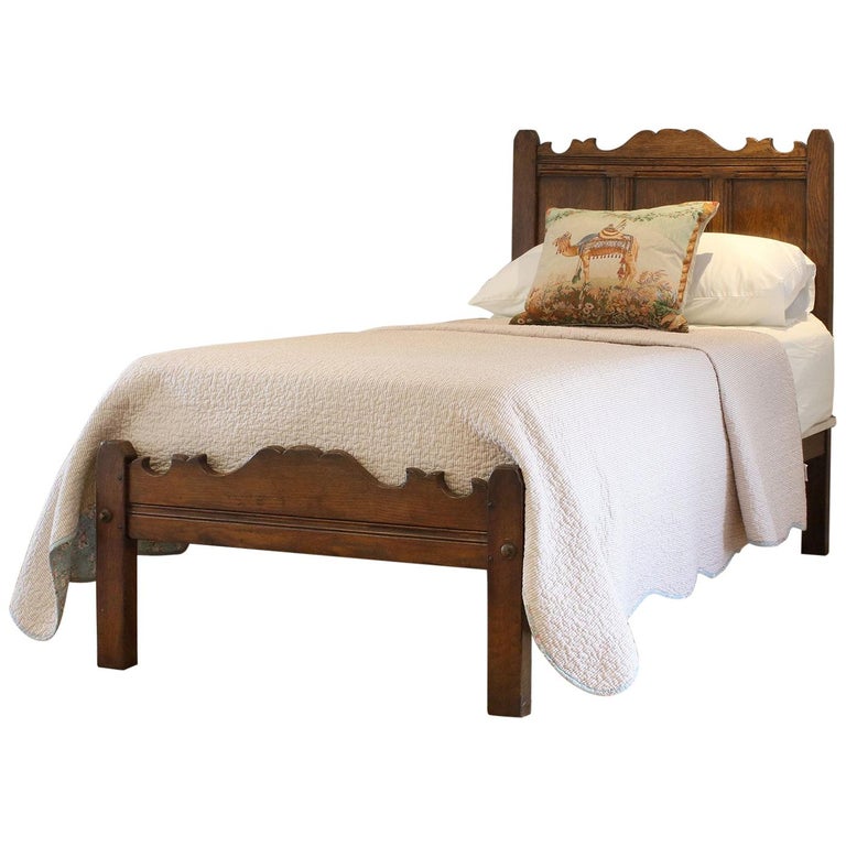 Oak Single Rustic Style Antique Bed WS11 at 1stDibs