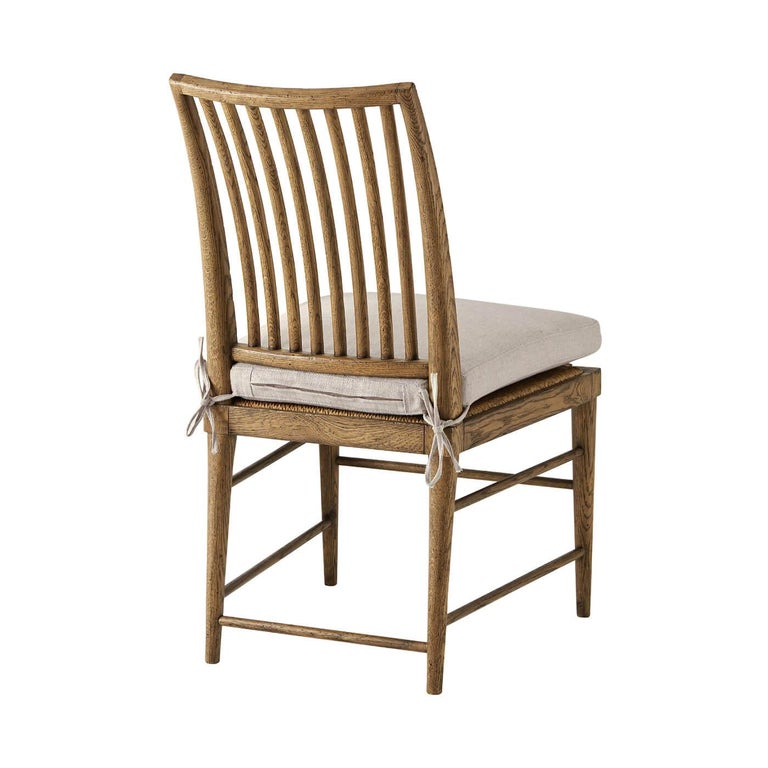 Oak Slatted Back Dining Chair, Light Oak For Sale at 1stDibs