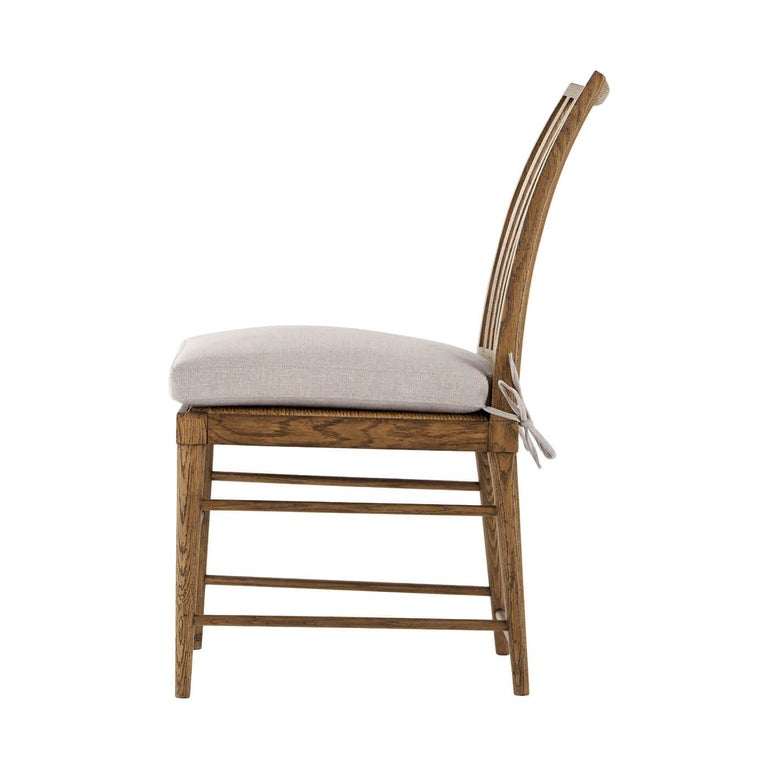 Oak Slatted Back Dining Chair, Light Oak For Sale at 1stDibs