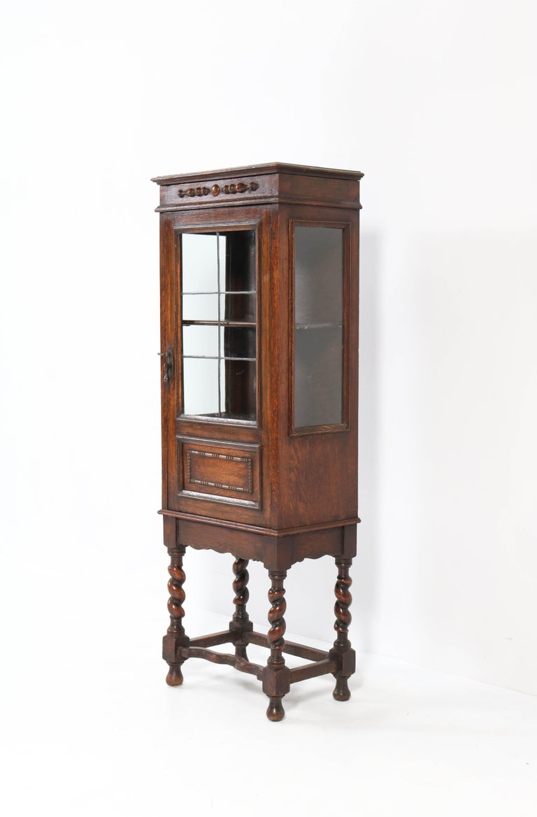 Oak Small Jacobean Style China Cabinet, 1930s at 1stDibs | small china ...
