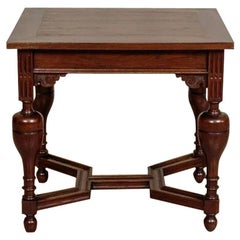 Antique 1920's Carved Oak Library Table at 1stdibs