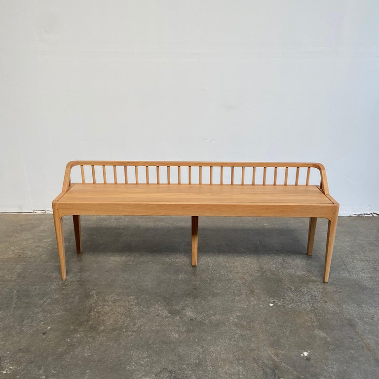 Oak Spindle Bench For Sale at 1stDibs