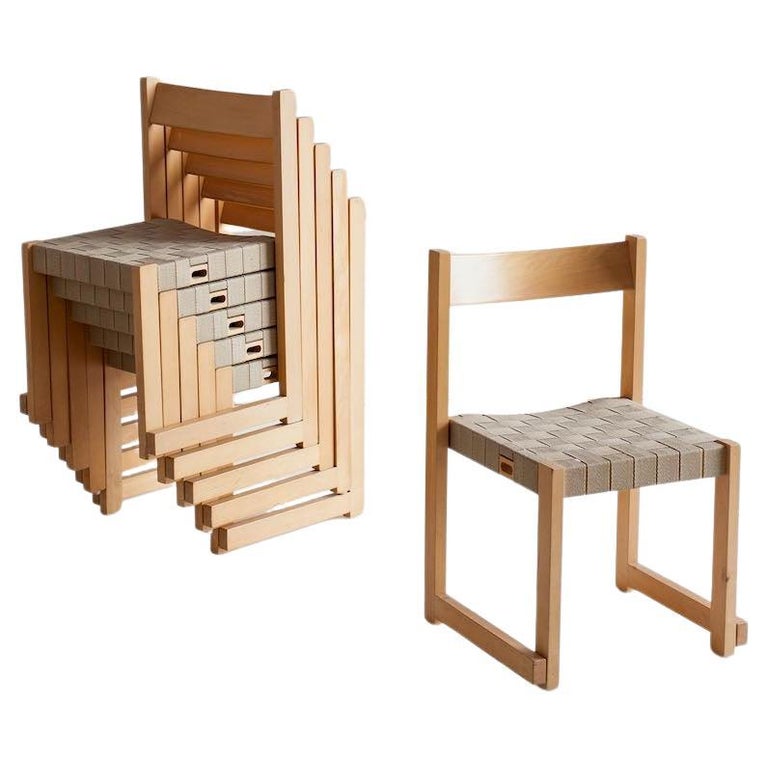 Oak stacking chairs by Hans J. Wegner for Getama, 1980s For Sale at 1stDibs