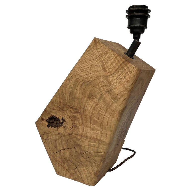 Oak Wood Table Lamp For Sale at 1stDibs