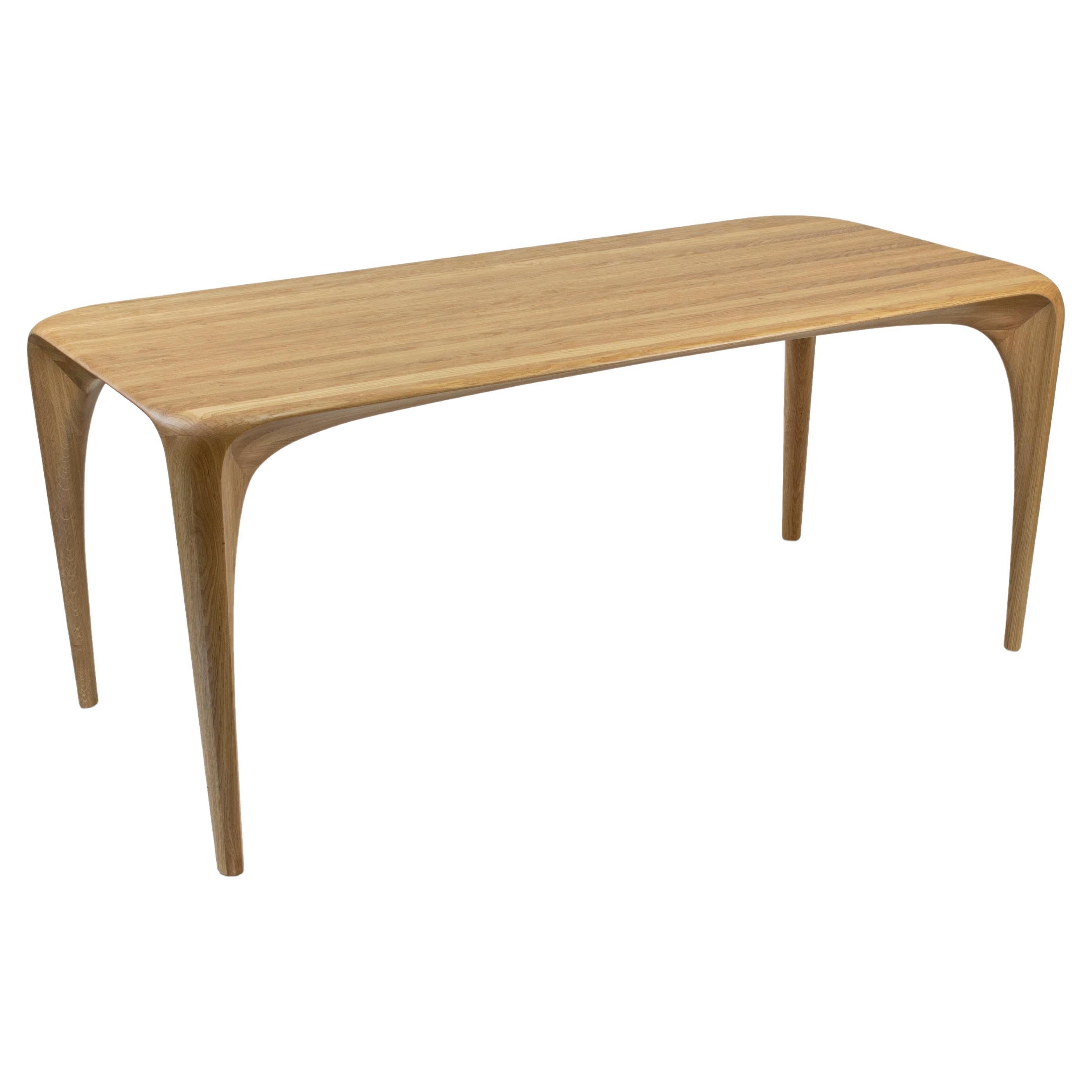 Oak Table Spline by Maxime Goléo For Sale at 1stDibs