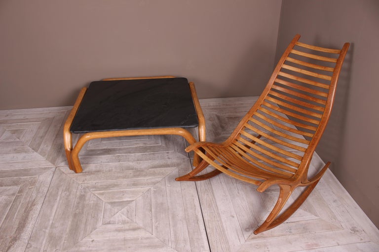 Oak Wishbone Rocking Chair by Robin Williams, circa 1970s at 1stdibs