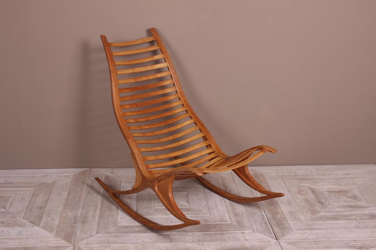 Oak Wishbone Rocking Chair by Robin Williams, circa 1970s at 1stdibs