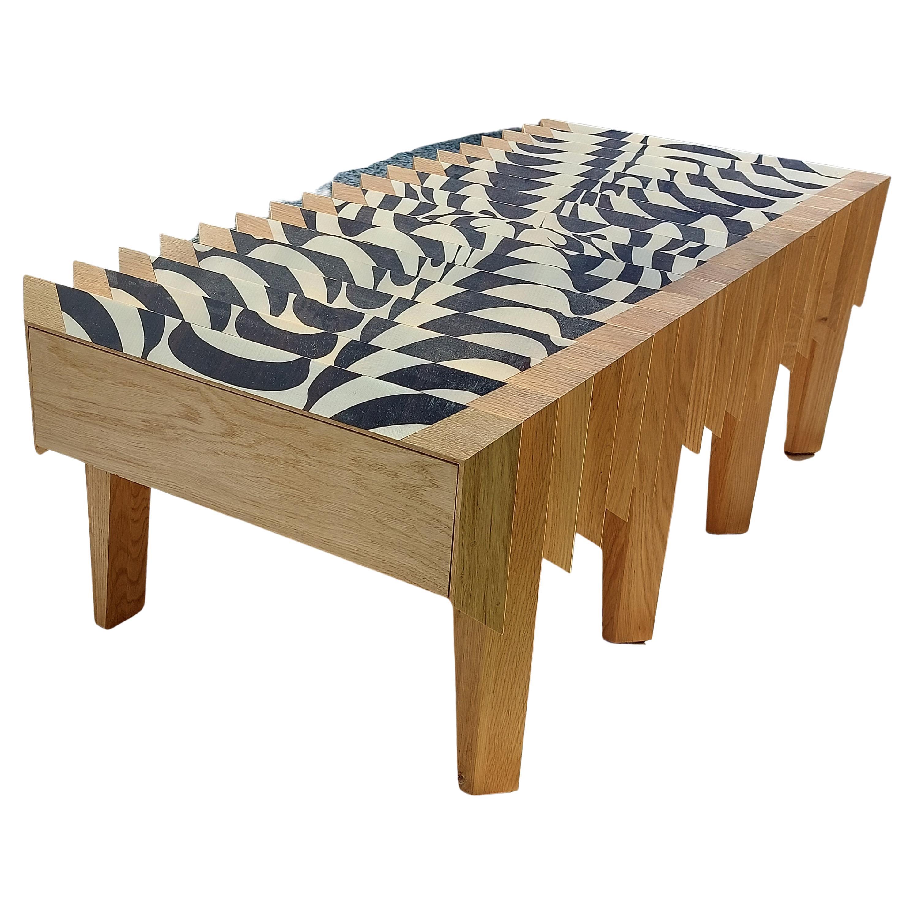 oak Wood Coffee Table Spirale Pattern The Netherlands By Sordile For ...